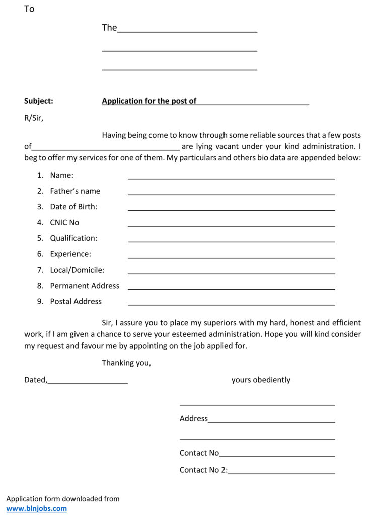 How To Write A Job Application In English - Balochistan Jobs