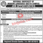 National University Of Modern Languages NUML Quetta Campus Jobs 2022 ...