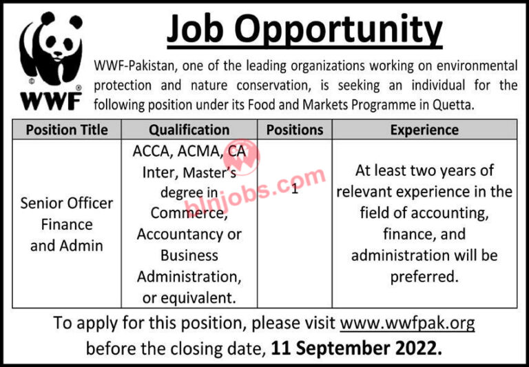 WWF Pakistan Quetta Jobs 2022 - Balochistan Jobs