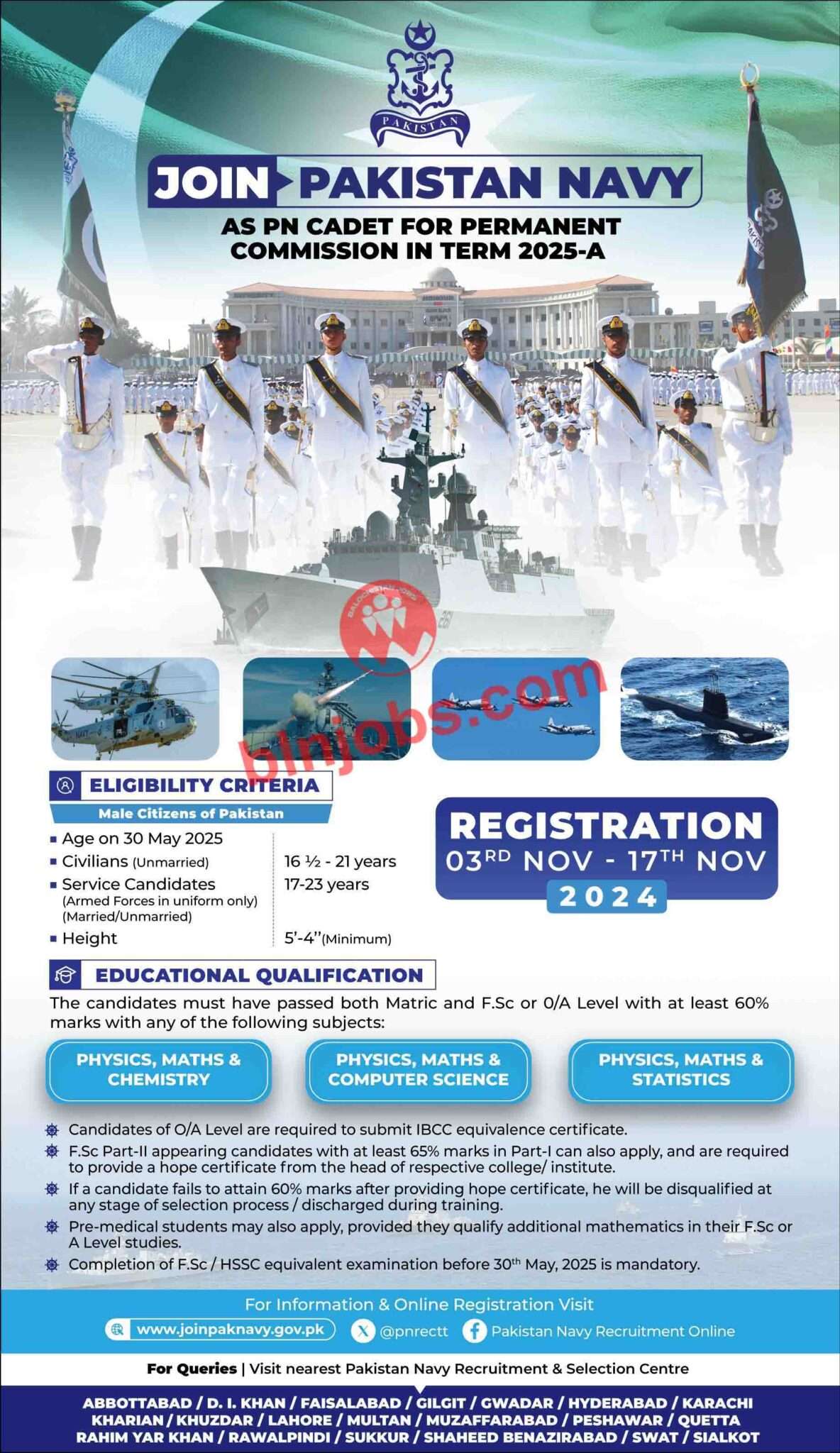 Pakistan Navy Jobs 2024 - PN Cadet - Balochistan Jobs