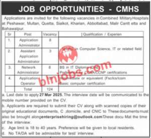 Combined Military Hospital CMH Quetta Jobs 2025 - Balochistan Jobs