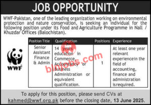 WWF Pakistan Khuzdar Jobs 2025 - Balochistan Jobs